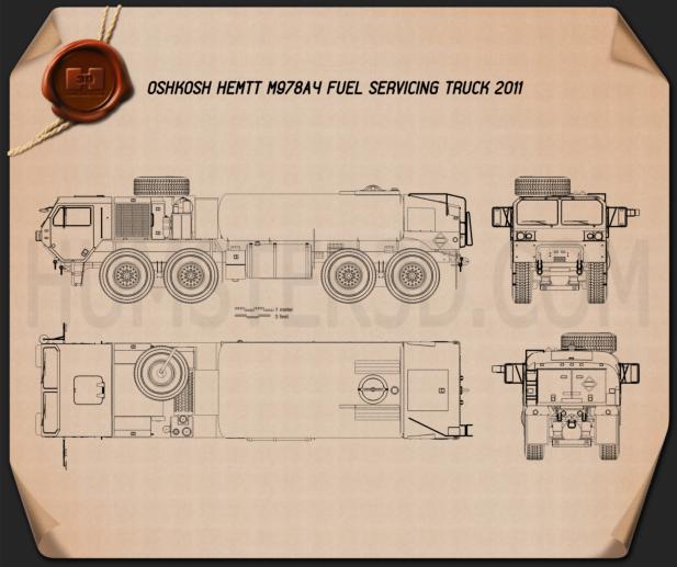 Oshkosh HEMTT M978A4 Fuel Servicing Truck 2011 Blueprint - Hum3D Oshkosh HEMTT M978A4 Fuel Servicing Truck 2011 Blueprint - Hum3D